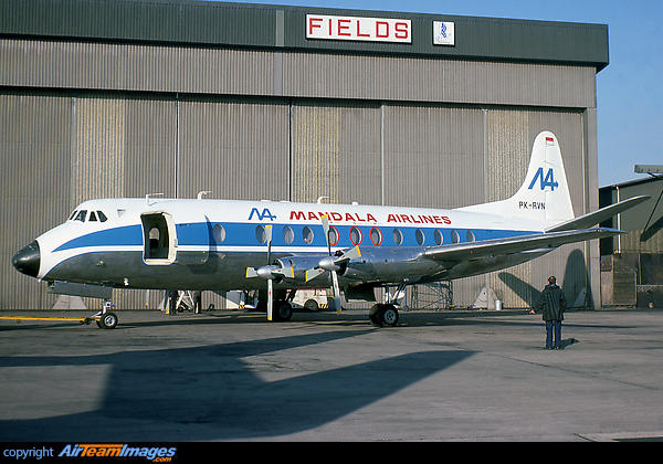 Vickers 832 Viscount Mandala Airlines PK-RVN - AirTeamImages.com