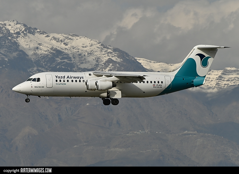 British Aerospace 146-300 Yazd Airways EP-MOC - AirTeamImages.com