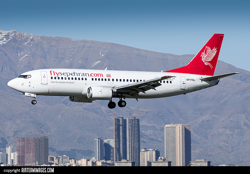 Boeing 737-36N Sepehran Airlines EP-FSL - AirTeamImages.com